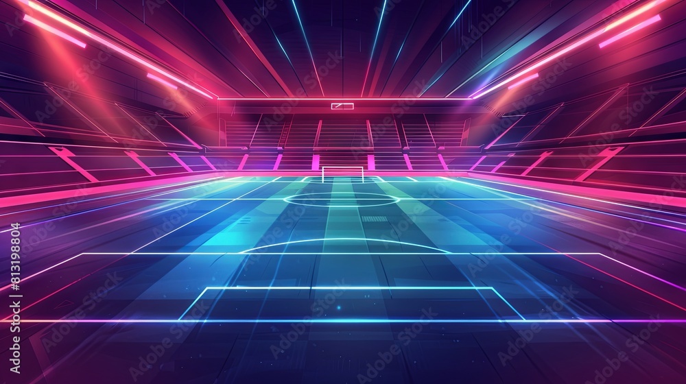 Soccer football field stadium concept drawing painting art wallpaper ...