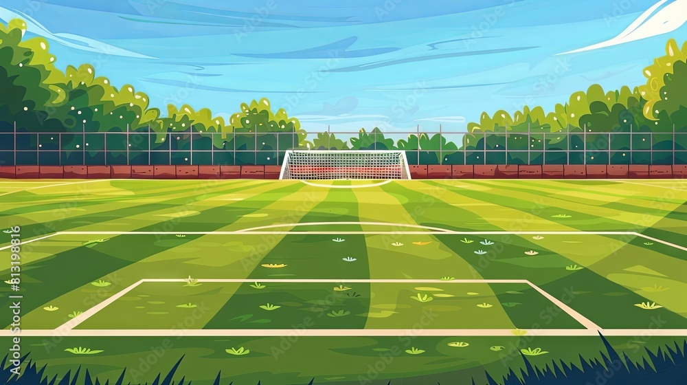 Soccer football field stadium concept drawing painting art wallpaper ...