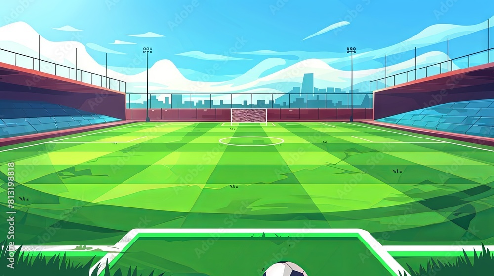 Soccer football field stadium concept drawing painting art wallpaper ...