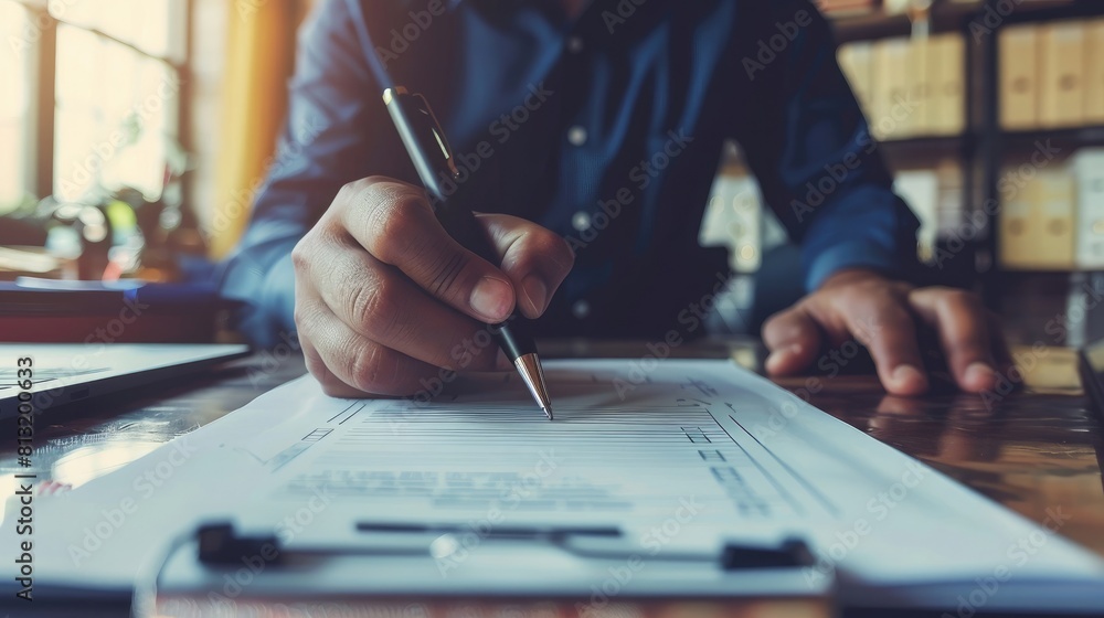 Checklist concept, Businessman mark checkboxes, Survey form, check ...