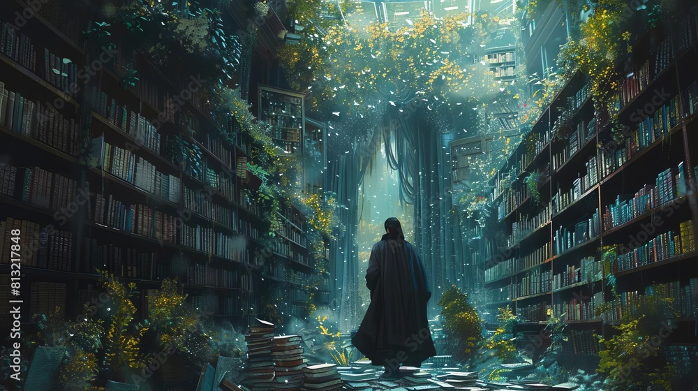 Illustrate a scene from a timeless literary novel, where richly drawn ...