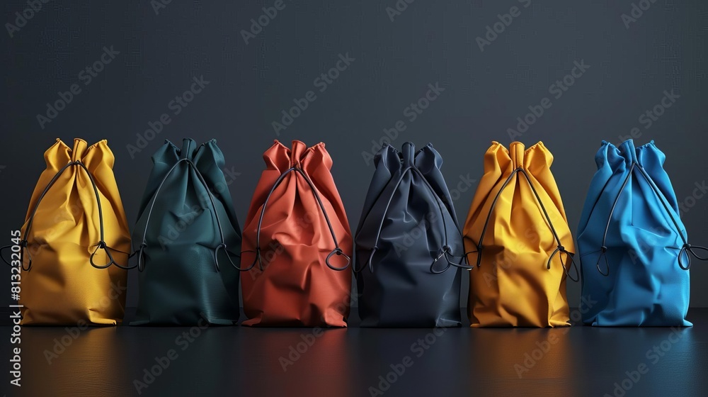 stylish drawstring bags and backpacks in various colors and materials ...
