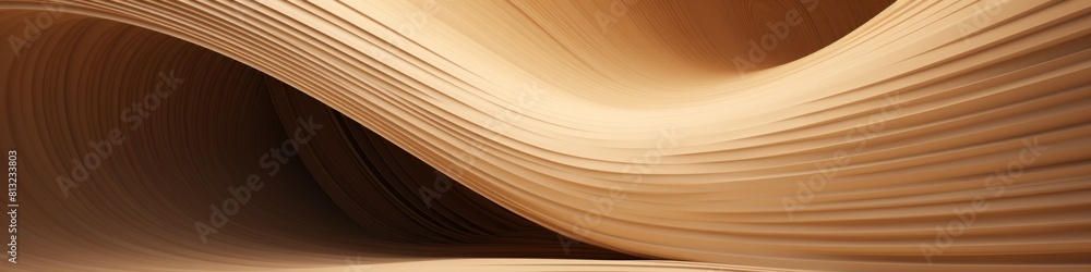 Curved cardboard layers creating a wave-like tunnel effect, background ...