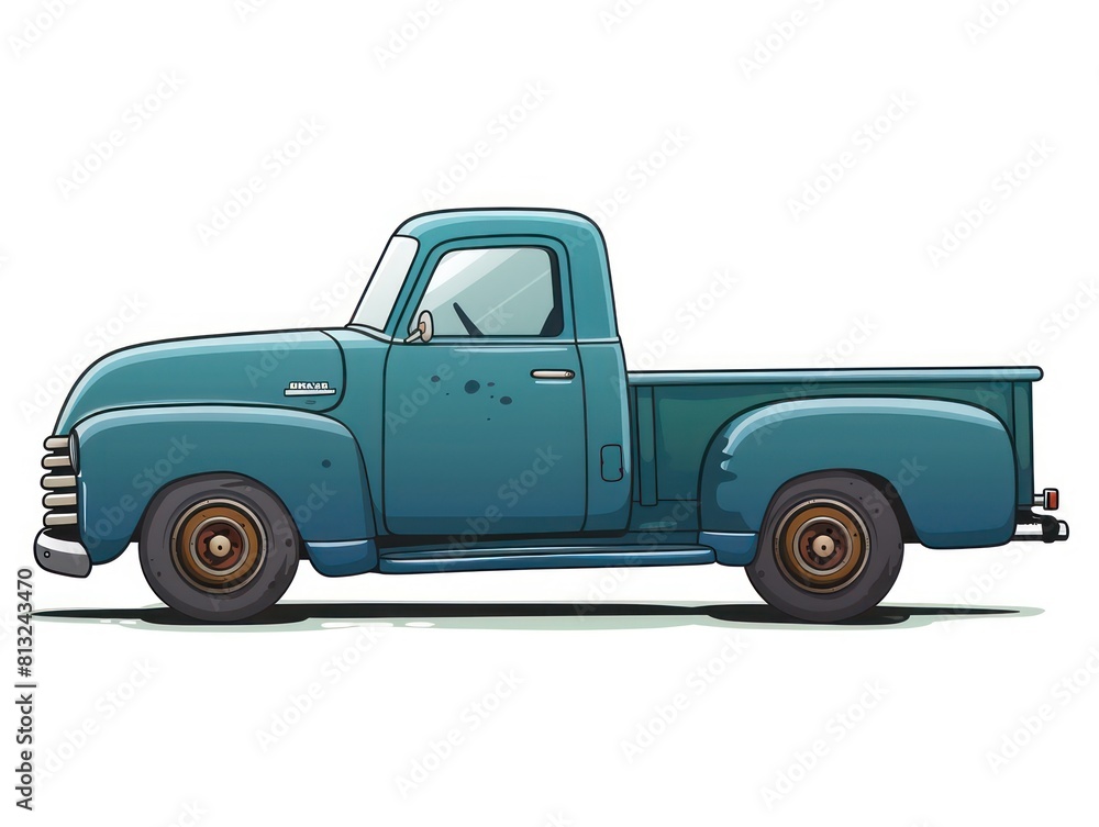 pick up truck side view, white background Stock Illustration | Adobe Stock