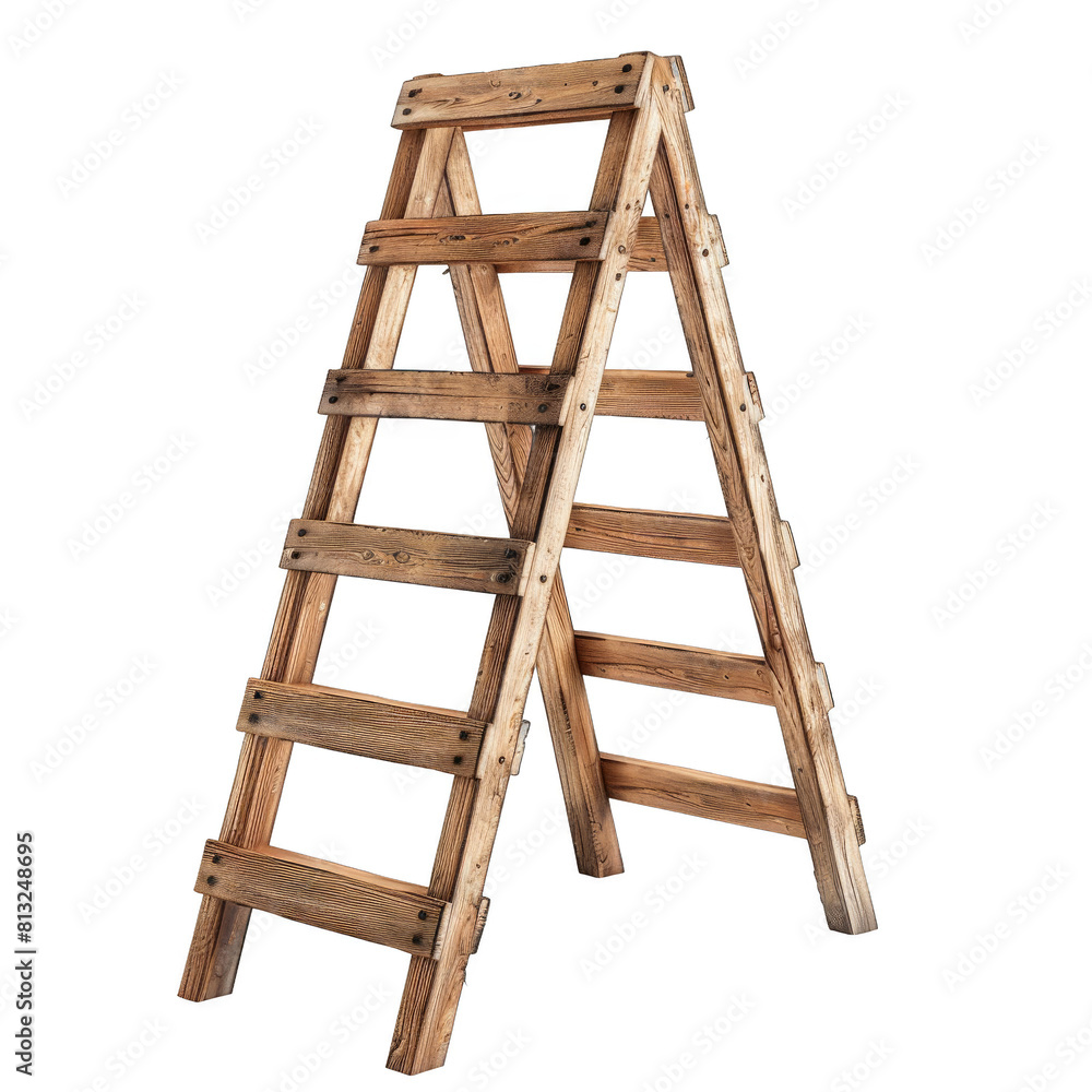 Sturdy ladder isolated on a transparent background. Versatility and ...