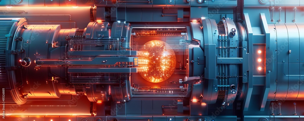 Futuristic bank vault storing uranium as collateral, top view ... Futuristic bank vault storing uranium as collateral, top view ...