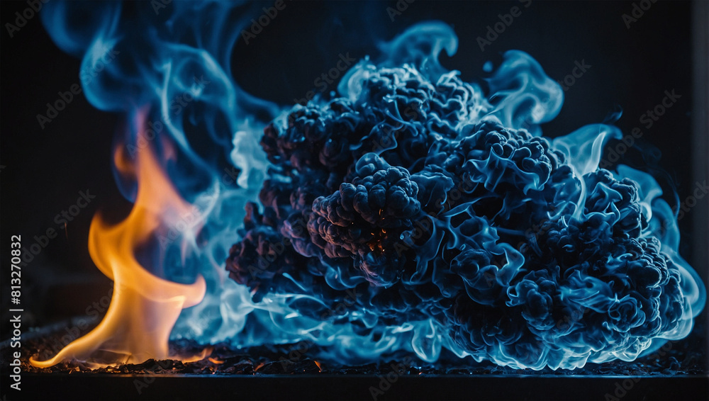 Wallpaper image of burning blue flames 2 Stock Illustration | Adobe Stock