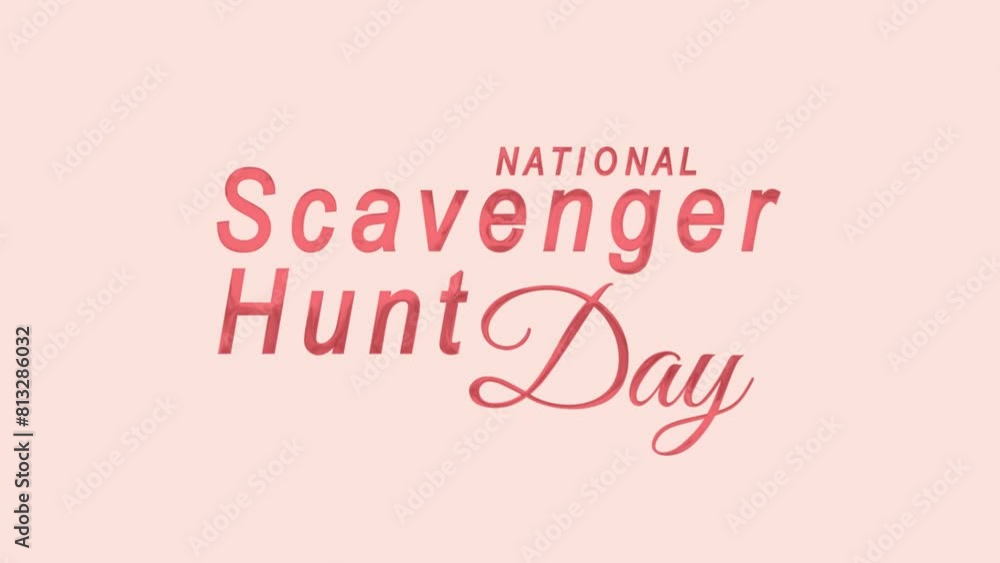 National Scavenger Hunt Day Text Animation. Great for National ...