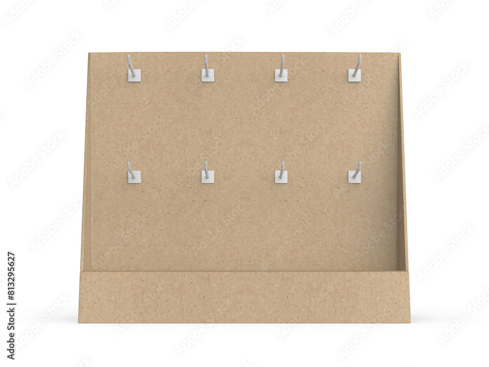 Cardboard plastic pegs corrugated shelf bin with hook peg board counter ...