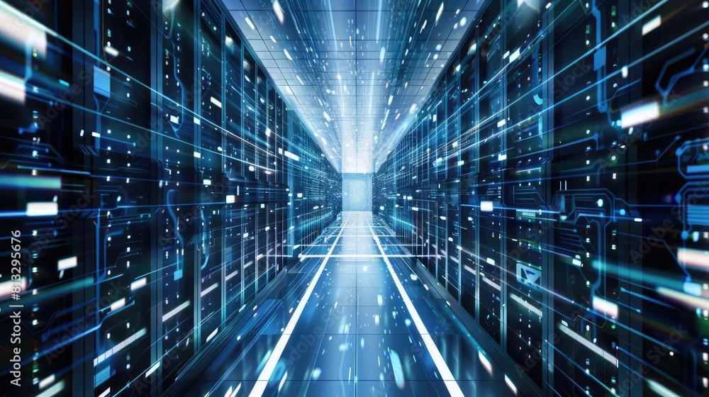 IT system integration front view, depicting seamless integration of ...