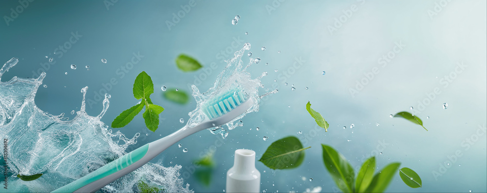 floating toothbrush for dental care and oral hygiene as electric teeth ...