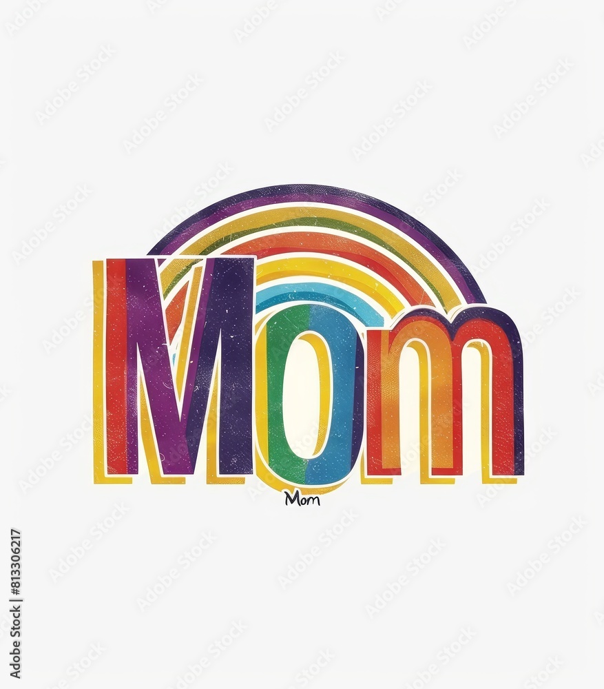 Show your love for your mom with this beautiful "Mom" rainbow decal ...