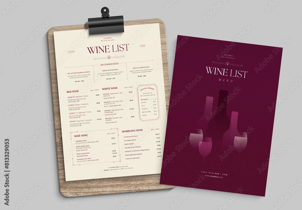 Restaurant Wine List Template Stock Template | Adobe Stock