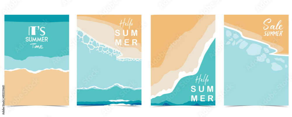 beach background with sea,sand.illustration vector for a4 page design ...