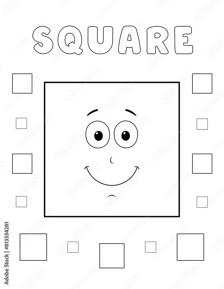 square coloring page for preschool. you can print it on standard 8.5x11 ...