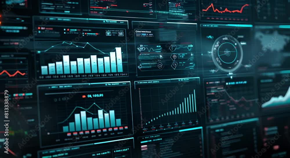 Data analysis is automated with AI technology. Big data, business ...