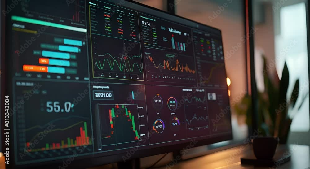 Data analysis is automated with AI technology. Big data, business ...