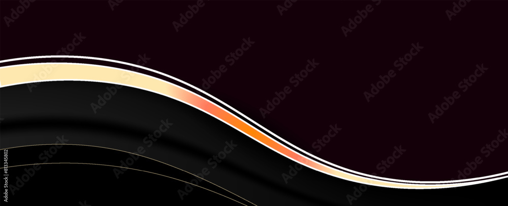Vector orange line background curve element with white space for text and message design ...