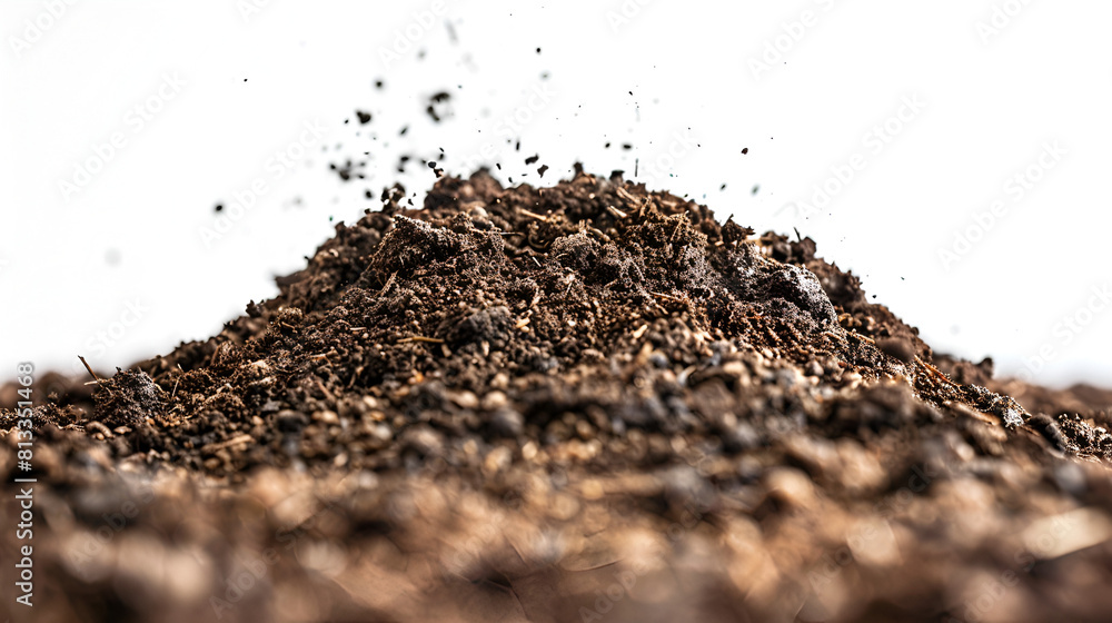Foto de Flying Pile of Soil Dirt, Scattered Earth on Transparent ...