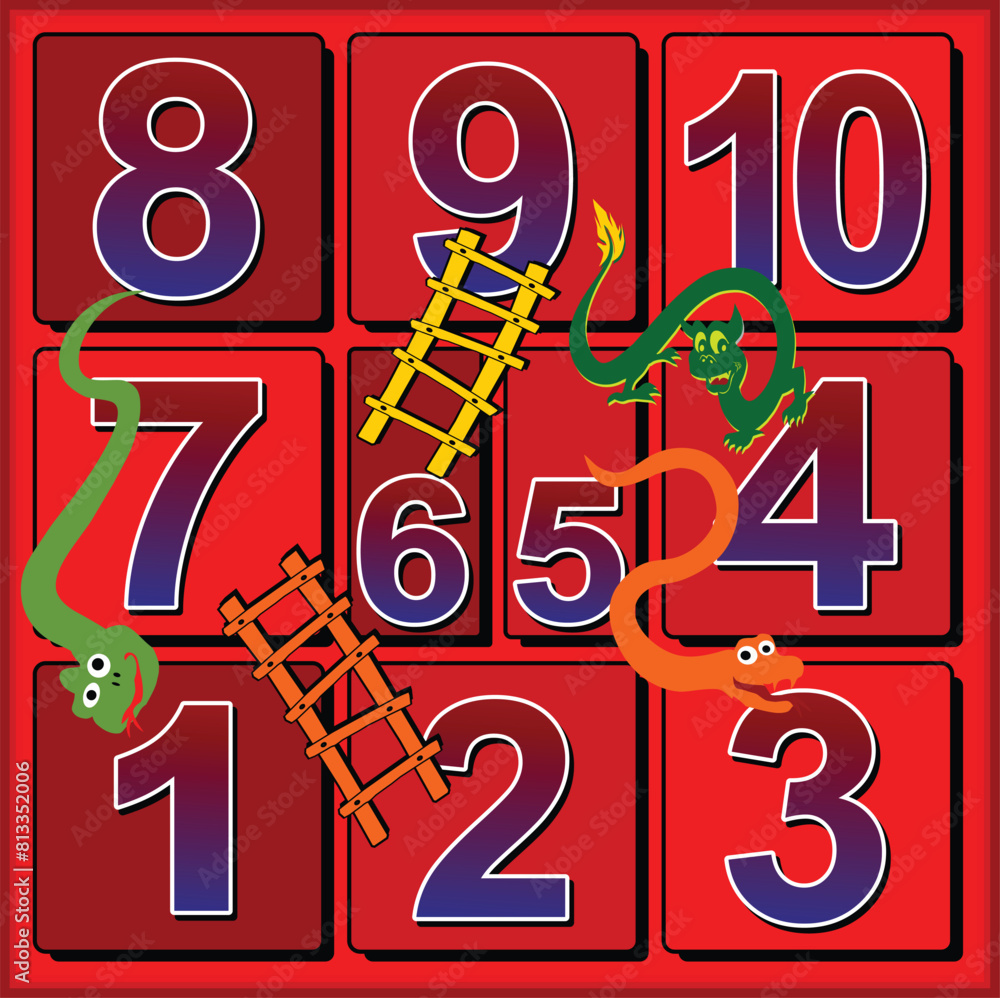 10 step snakes and ladders board game for kids. Editable and Ready to ...