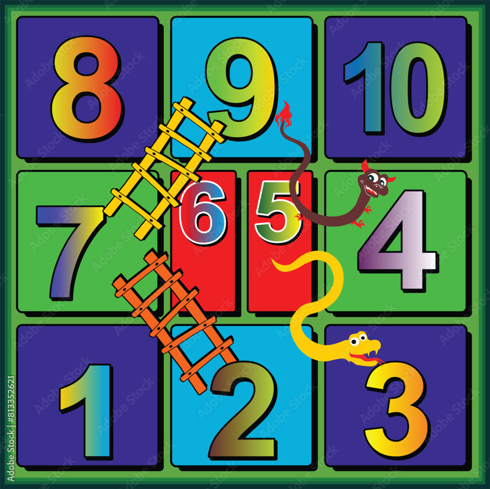 10 step snakes and ladders board game for kids. Editable and Ready to ...