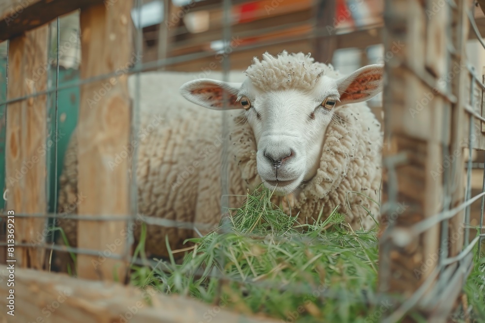 sheep in the cage for qurban idul adha moment Stock Illustration ...