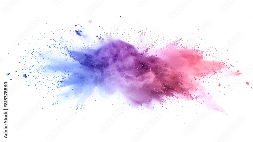 Colorful powder explosion isolated on white background, Abstract powder ...