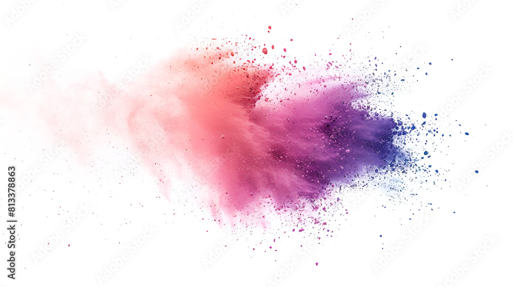 Colorful powder explosion isolated on white background, Abstract powder ...