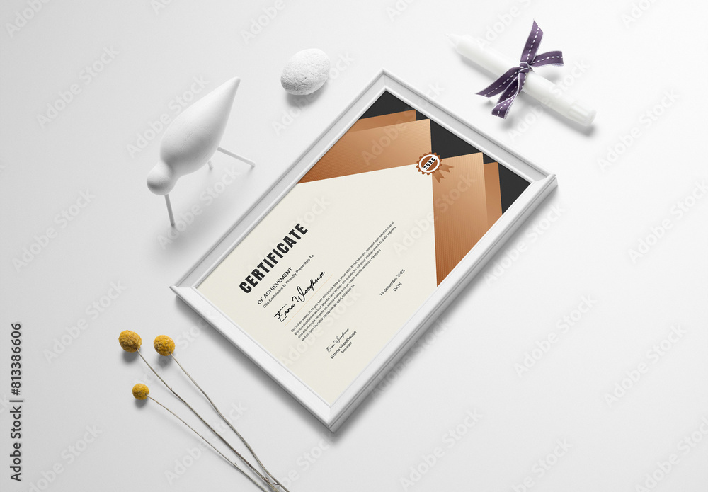 Gold Silver Bronze Rank Achievement Certificate Template Layout Stock ...