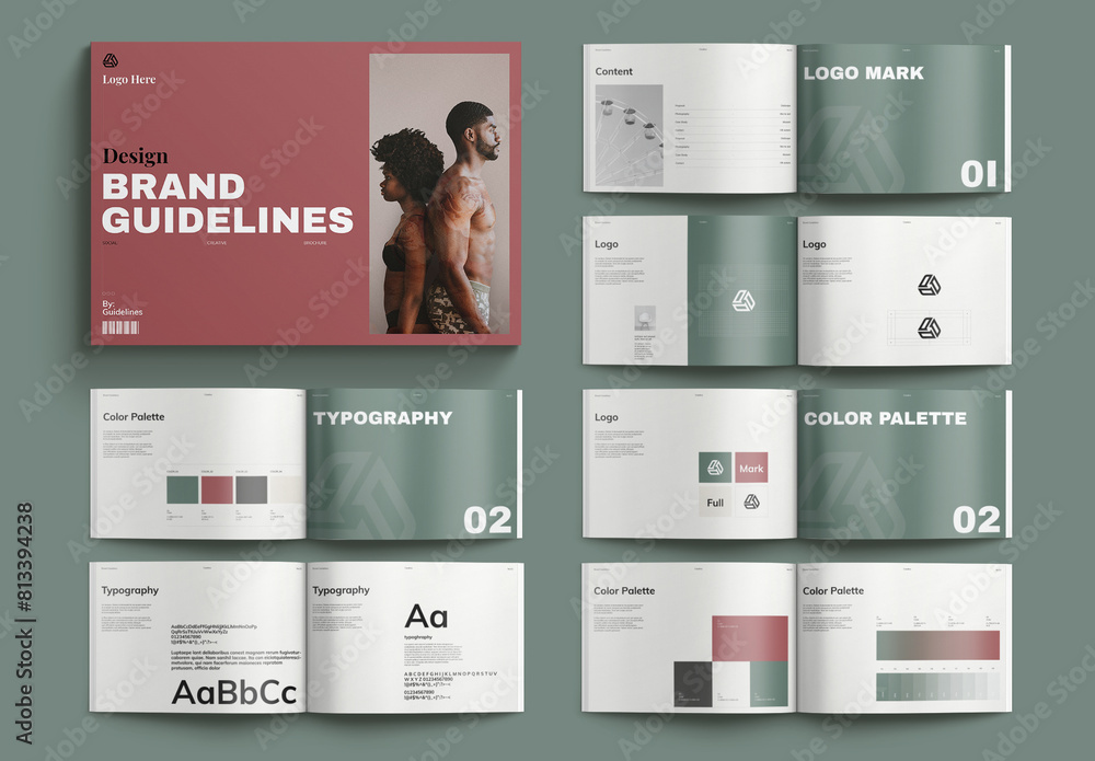 Brand Guidelines Layout Stock Template | Adobe Stock