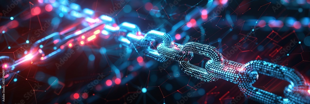 Blockchain network monitoring, front view, ensuring data integrity, technology tone ...