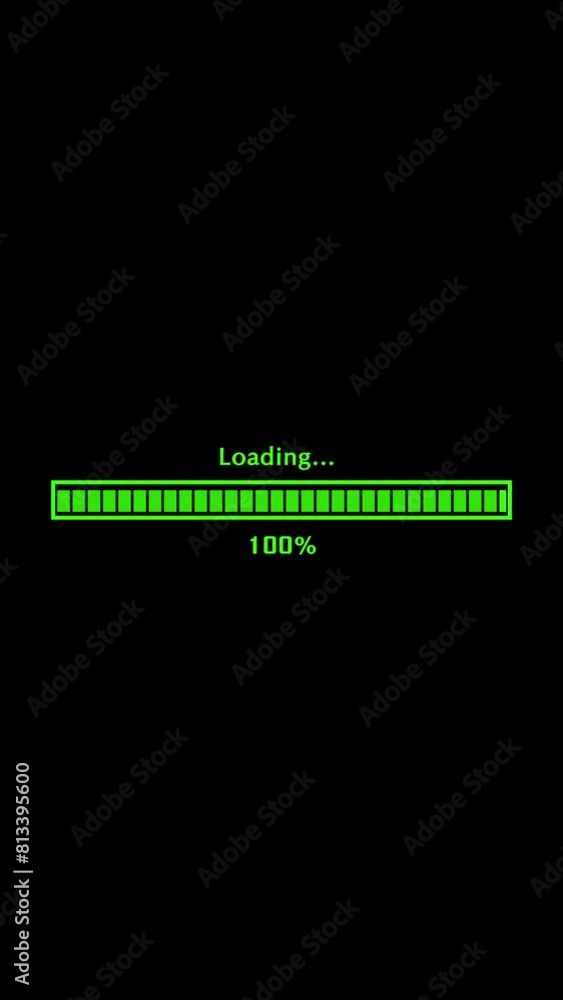 Status loading and upload bar animation green color with black ...