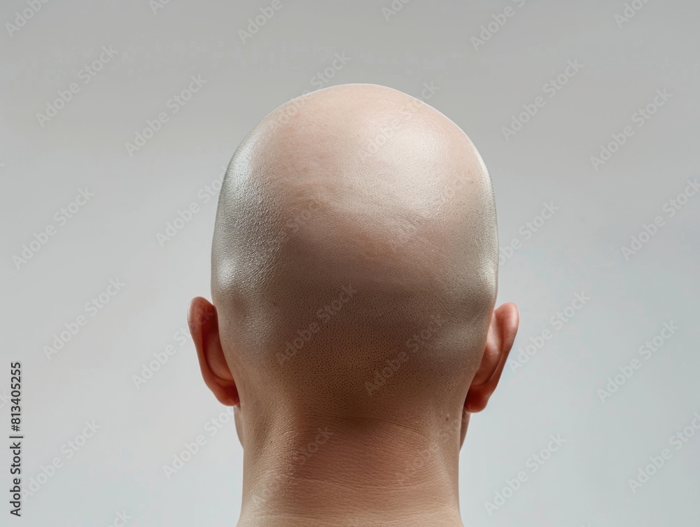 Bald man from behind showing no hair, bald man from the back. Stock ...