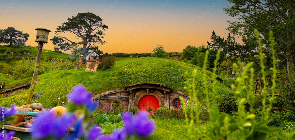 MATAMATA- NEW ZEALAND -NOVEMBER -2- 2022: Hobbiton - movie set created ...