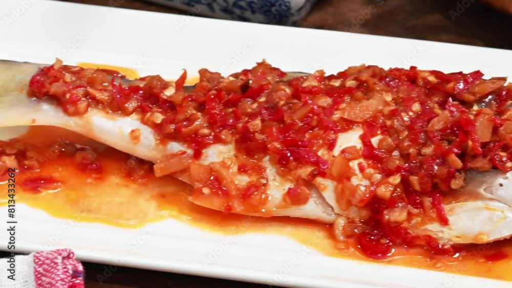 Chop bell pepper fish, Steamed fourfinger threadfin fish with chilli ...