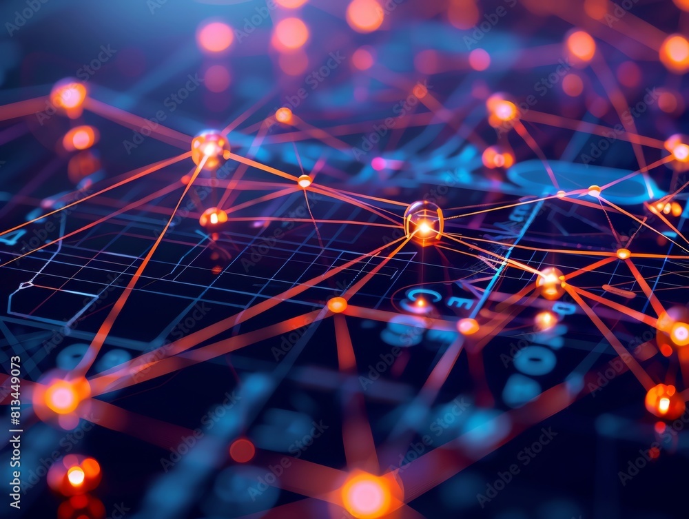 Conceptual image of economic exchange represented by digital lines and ...