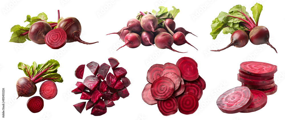 Beet beetroot root vegetable, many angles and view side top front ...