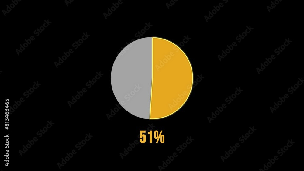 51% Pie Chart Animation. Visual Data Representation for Finance, Sales ...