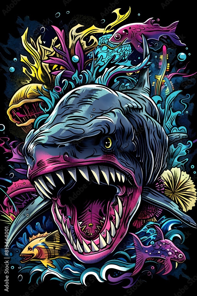 Fearsome Megalodon Apex Predator of Prehistoric Seas with Razor Sharp ...