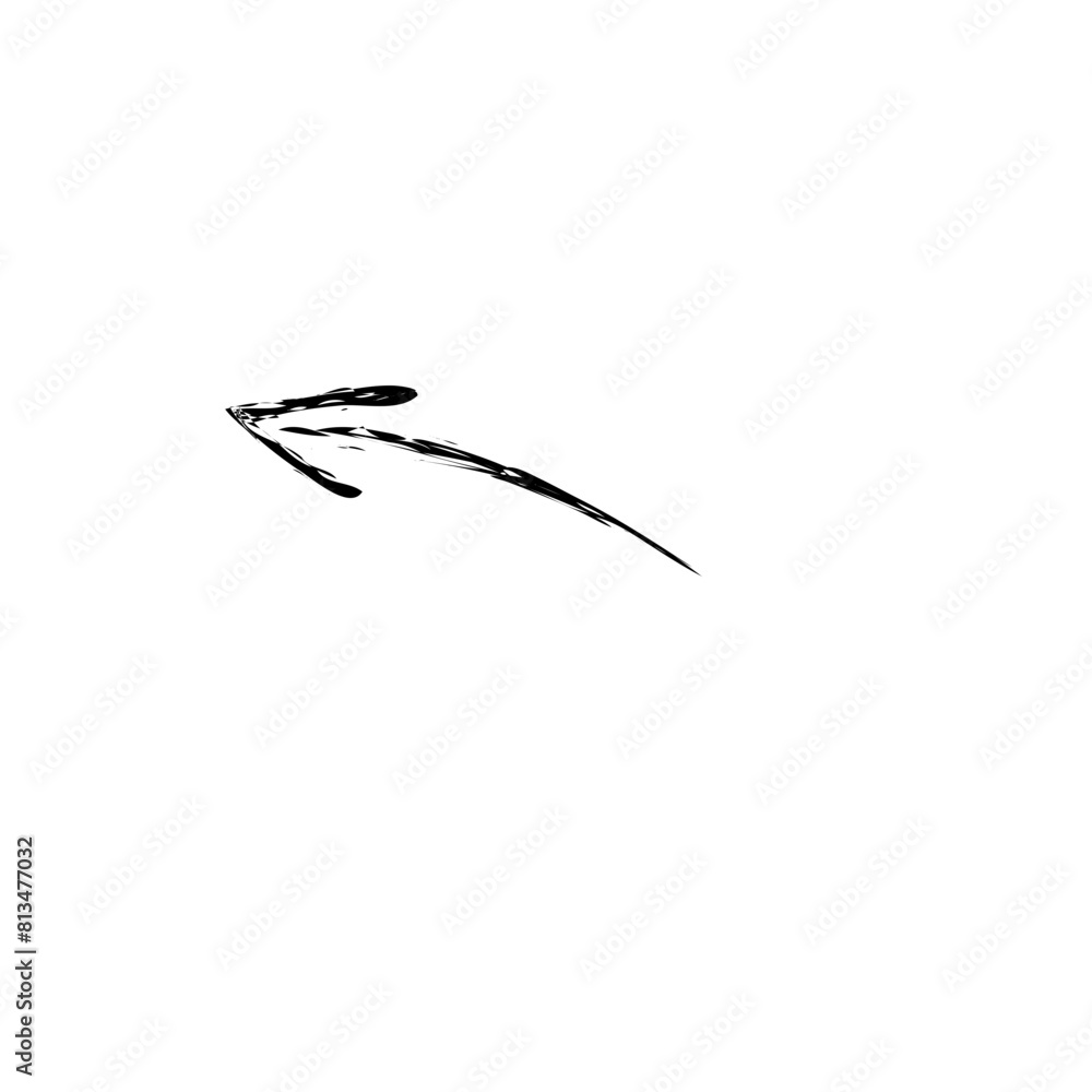 hand drawn left arrow icon on transparent background. grunge style ...
