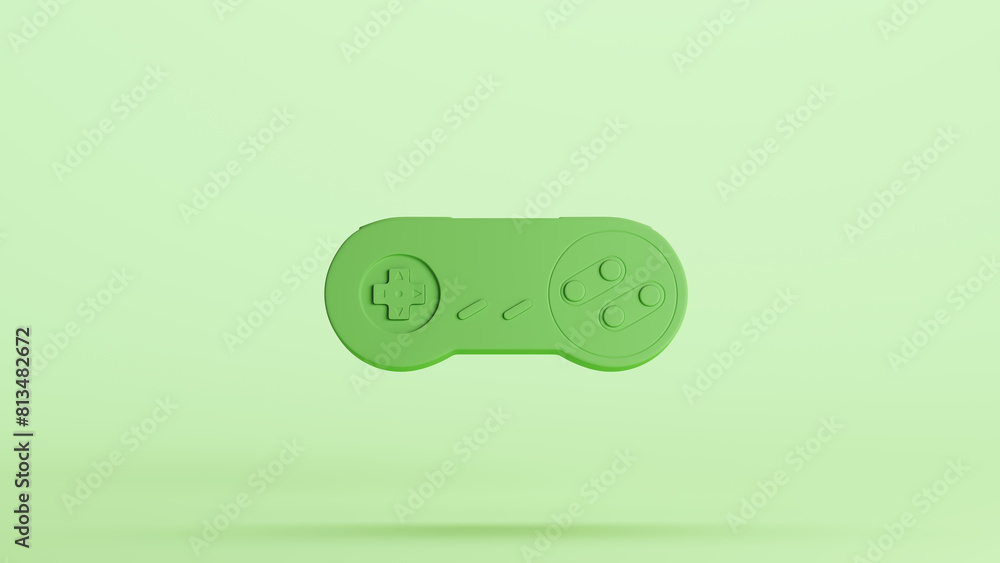 Green retro game pad controller fun analogue console video game mint ...