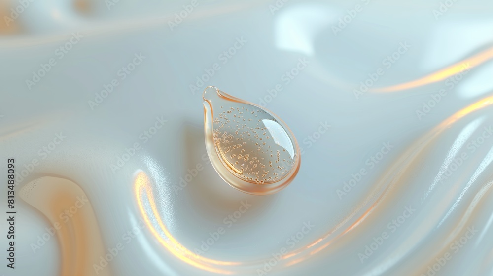 Drops of water or vitamins on the skin cells. The serum passes through ...