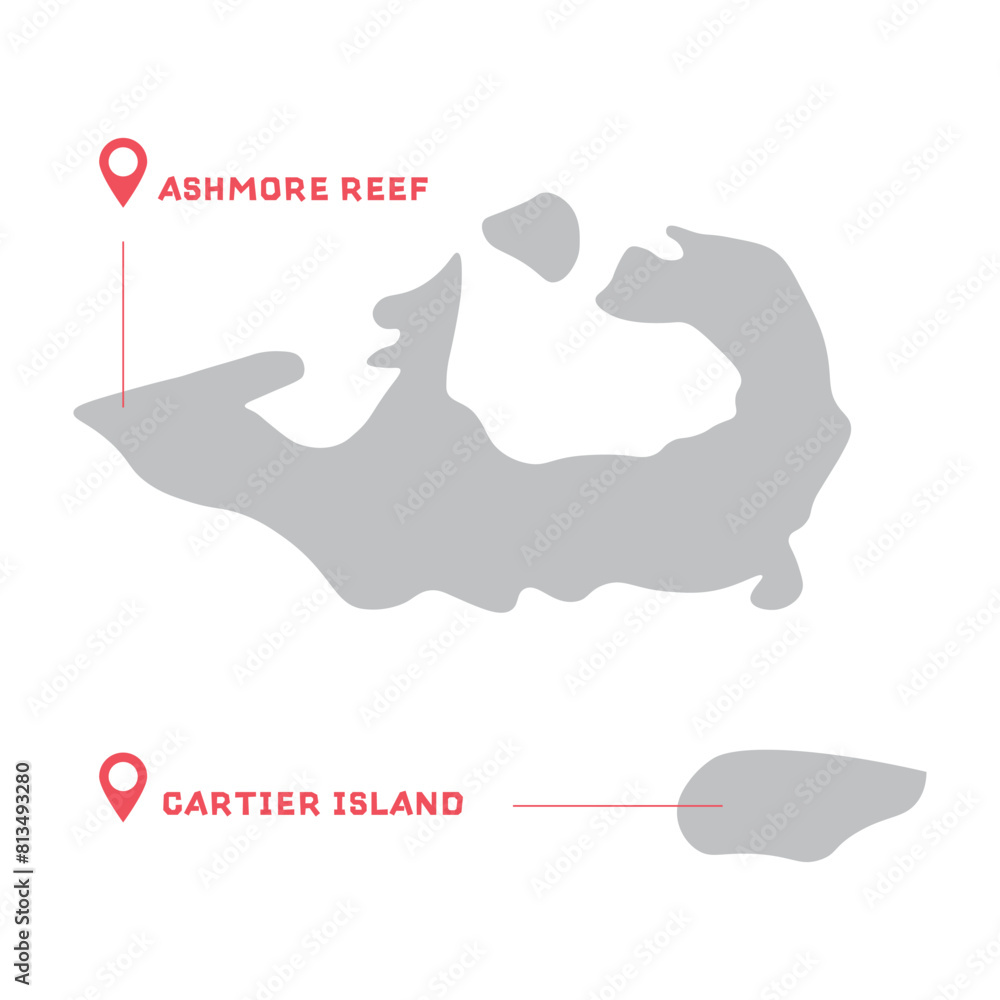Ashmore and cartier island vector map illustration, country map ...