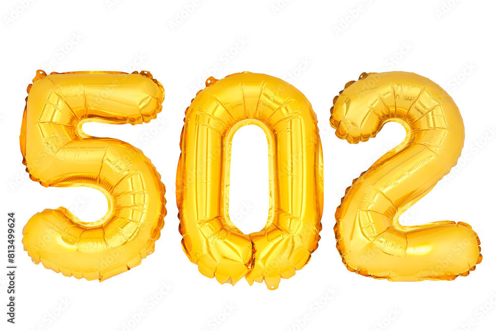 Gold numbers '502' isolated on white background.png Stock Photo | Adobe ...