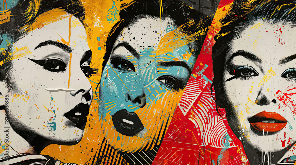Colorful pop art characterized by bold colors and captivating visuals ...