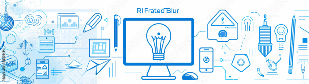 icons for web design, ui/ux and graphic design in the style of blue ...