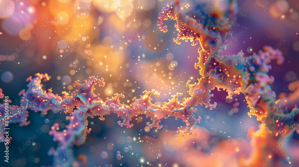A close-up of a DNA strand reveals fractal patterns within its ...