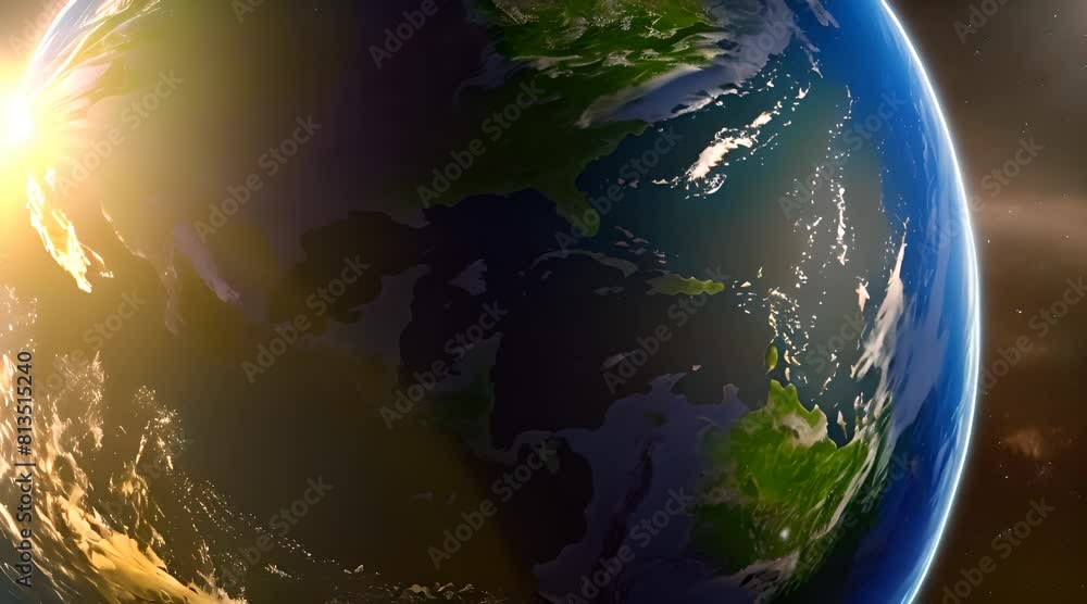 Realistic Spinning Earth Globe: Planet Earth in Space Background ...