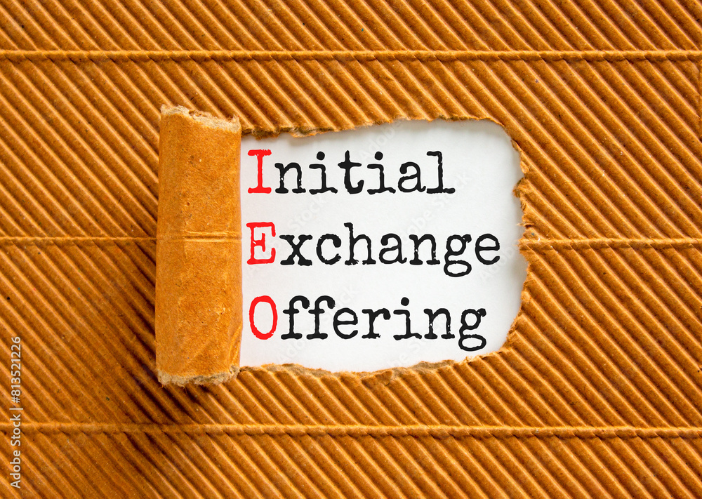 IEO initial exchange offering symbol. Concept words IEO initial ...