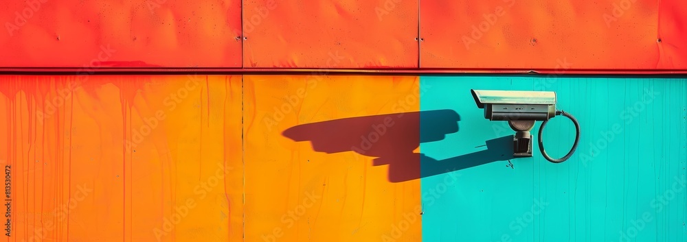 Symbolic flag for intrusion detection systems, side view, ensuring ...